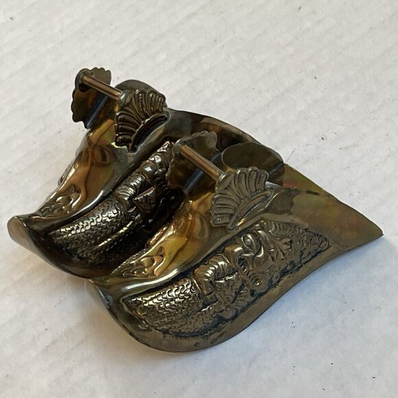Accents | Vintage Ornate Brass Conquistador Stirrup Shoes Pair Home ...